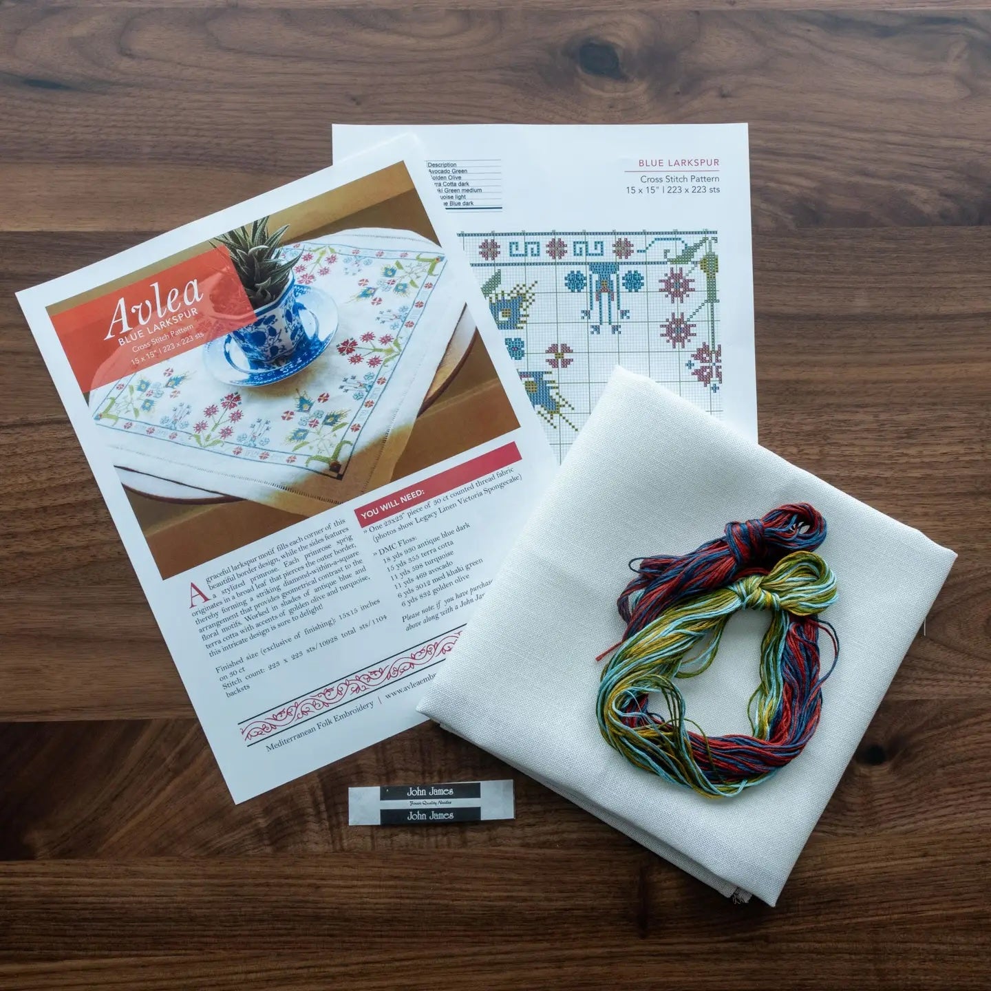 Blue Larkspur Cross Stitch Kit – MarshWiggle Knitting